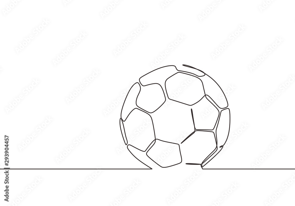 One line drawing of football ball vector illustration minimalist design ...