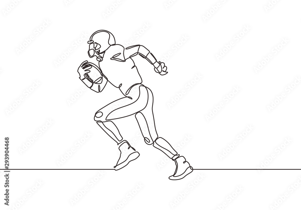 Football Player Running Drawing