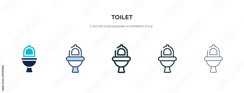 toilet icon in different style vector illustration. two colored and ...