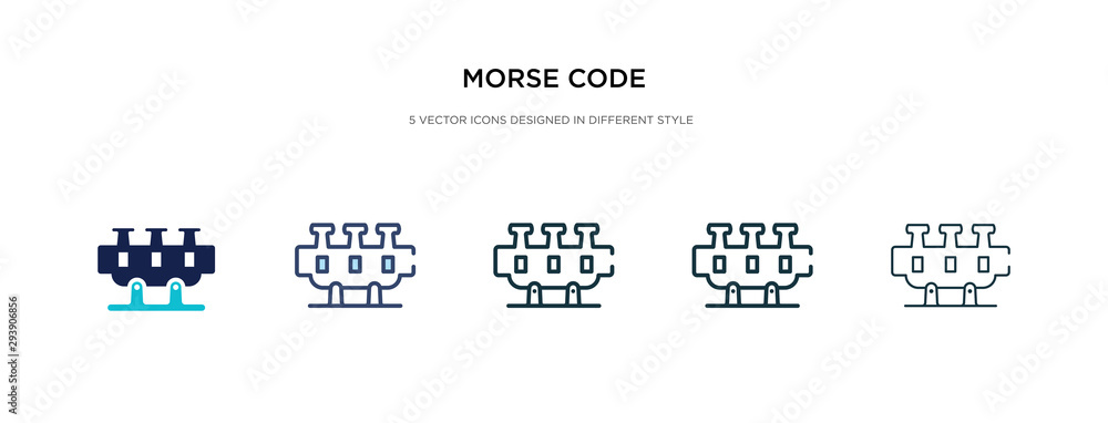morse code icon in different style vector illustration. two colored and ...