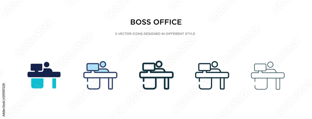 boss office icon in different style vector illustration. two colored ...