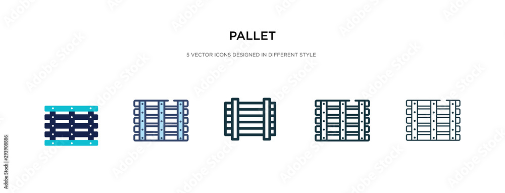 pallet icon in different style vector illustration. two colored and ...
