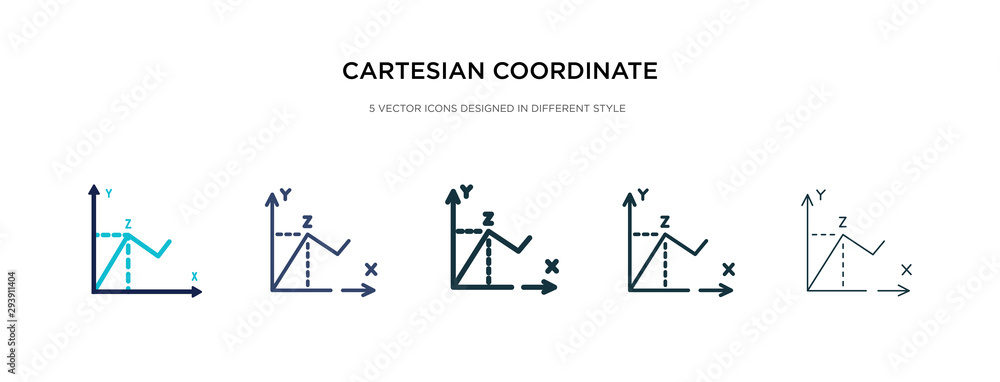 cartesian coordinate system icon in different style vector illustration ...