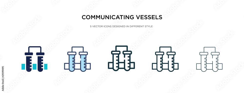 communicating vessels icon in different style vector illustration. two ...