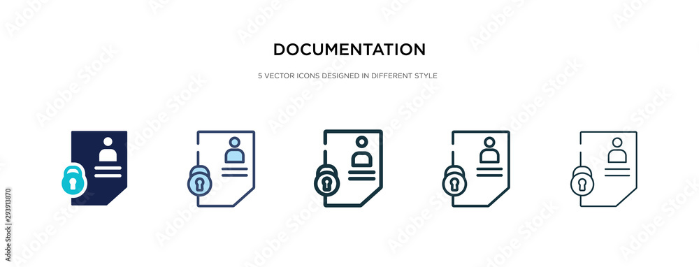 documentation icon in different style vector illustration. two colored ...