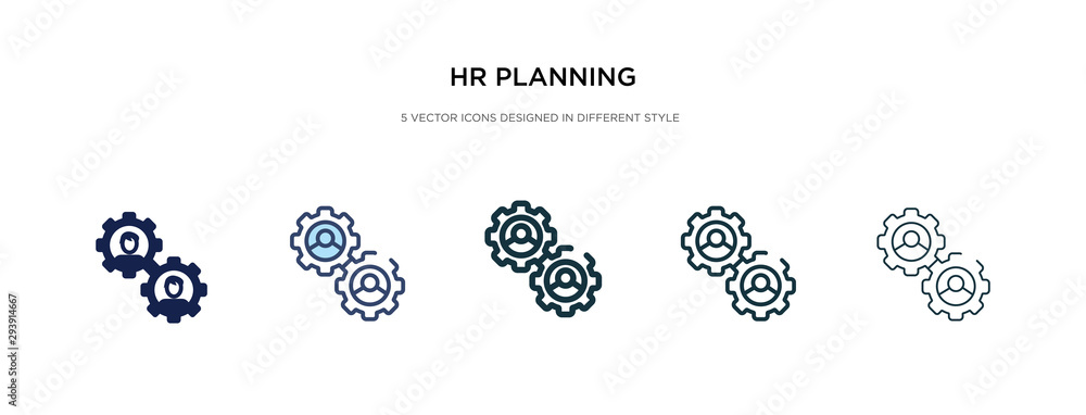 hr planning icon in different style vector illustration. two colored ...