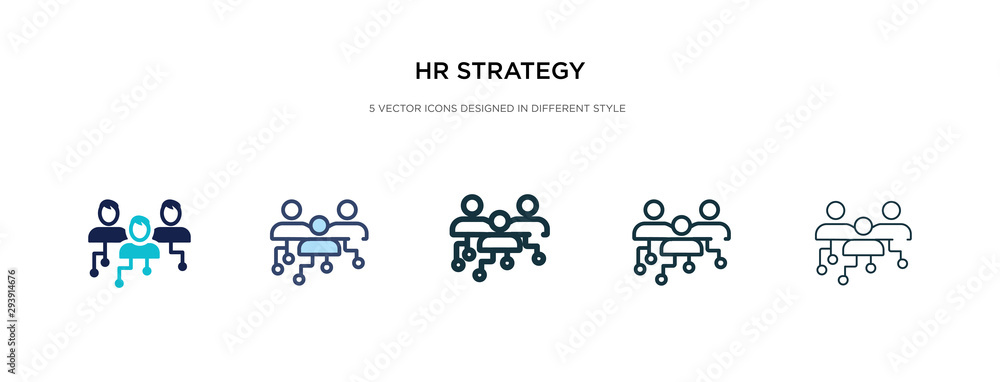 hr strategy icon in different style vector illustration. two colored ...