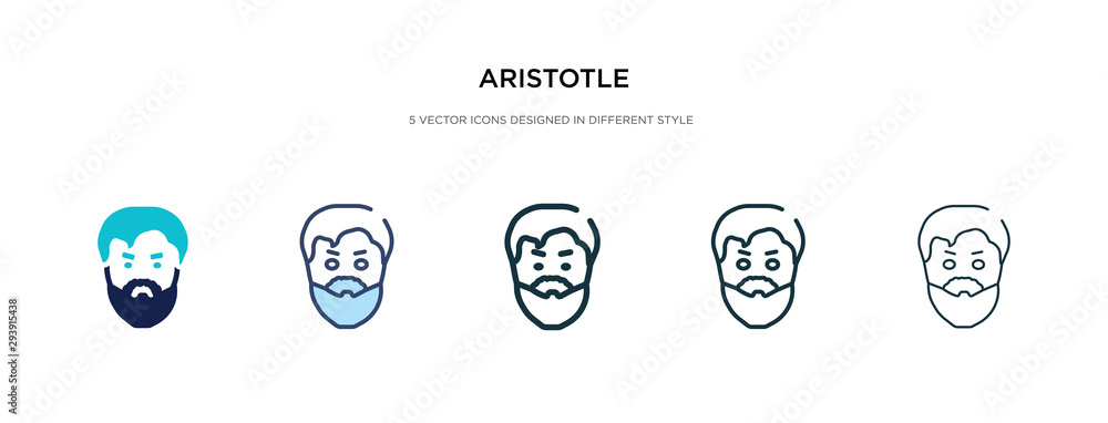 aristotle icon in different style vector illustration. two colored and ...