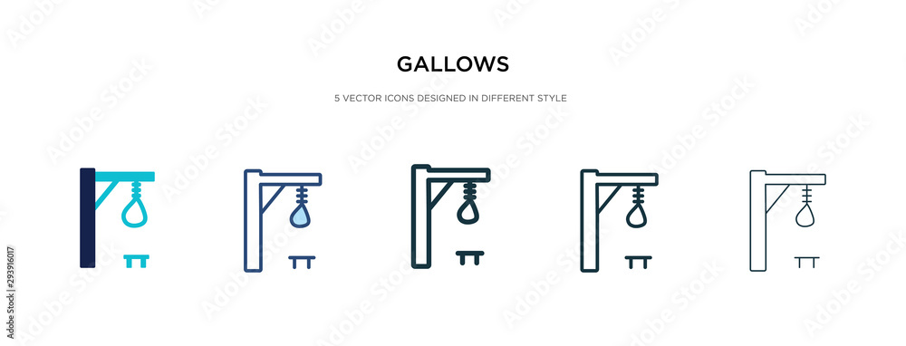 gallows icon in different style vector illustration. two colored and ...