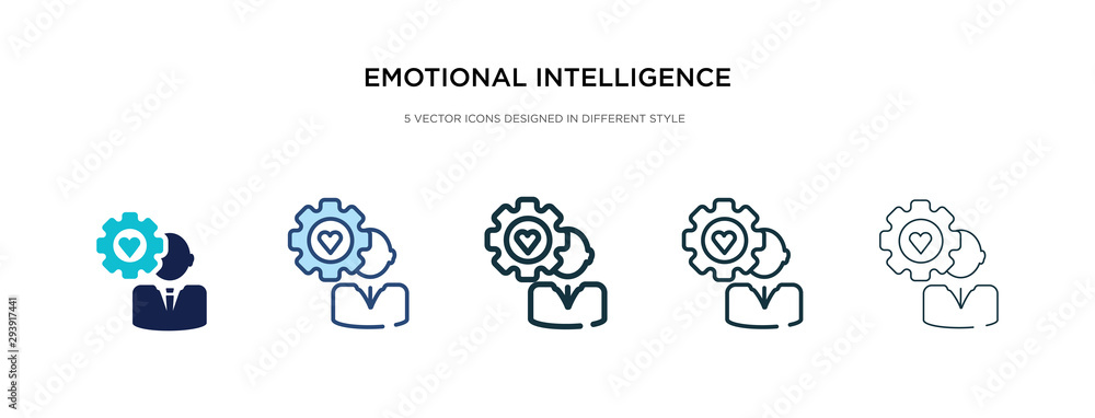 emotional intelligence icon in different style vector illustration. two ...