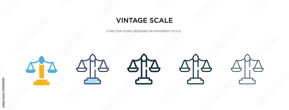 vintage scale icon in different style vector illustration. two colored ...