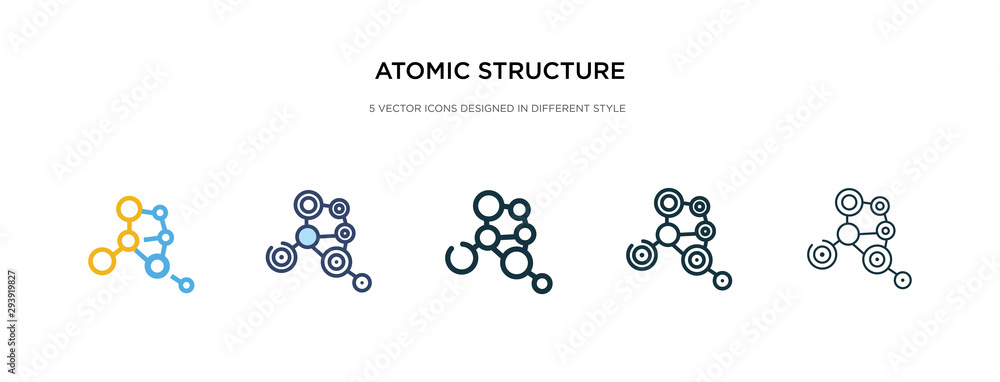 Atomic Structure Icon In Different Style Vector Illustration Two Colored And Black Atomic