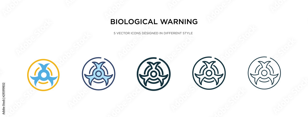 biological warning icon in different style vector illustration. two ...