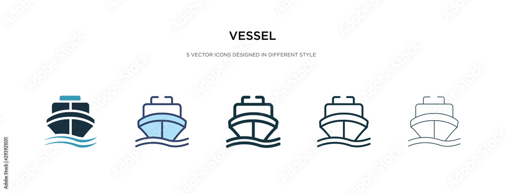 vessel icon in different style vector illustration. two colored and ...