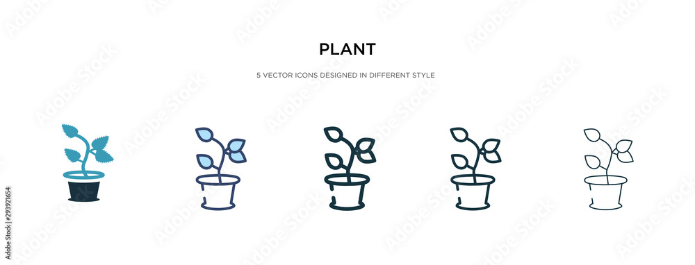 plant icon in different style vector illustration. two colored and ...