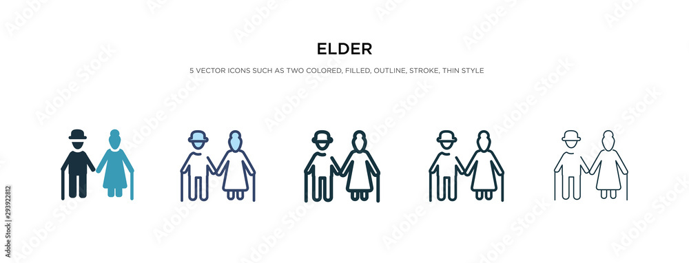 elder icon in different style vector illustration. two colored and ...