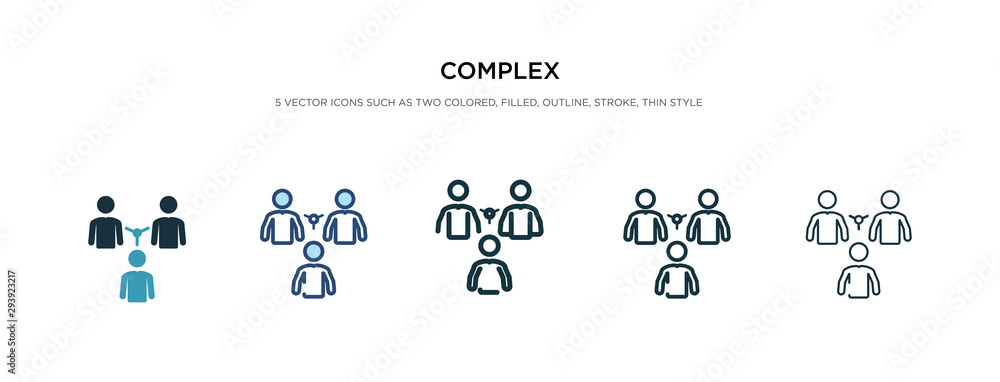 complex icon in different style vector illustration. two colored and ...