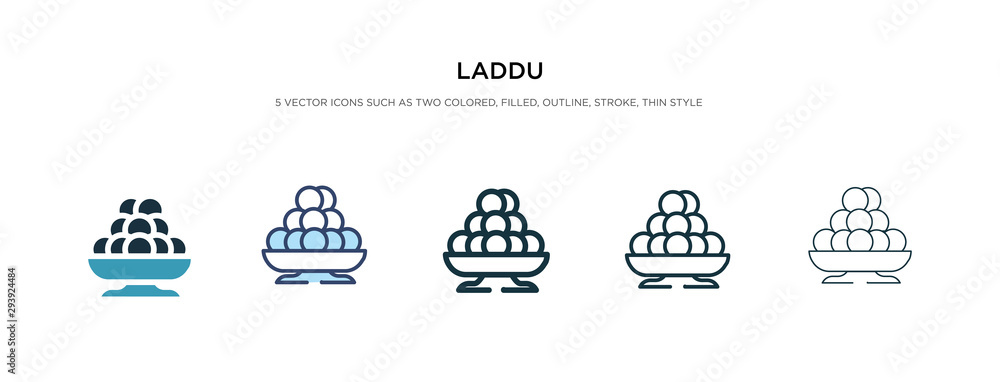 laddu icon in different style vector illustration. two colored and ...