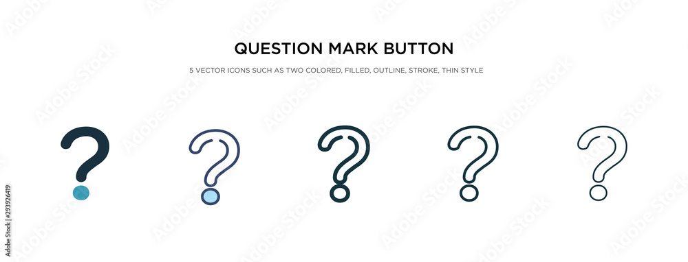 question mark button icon in different style vector illustration. two ...