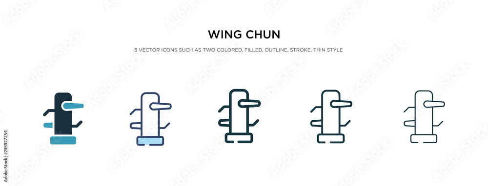 wing chun icon in different style vector illustration. two colored and ...