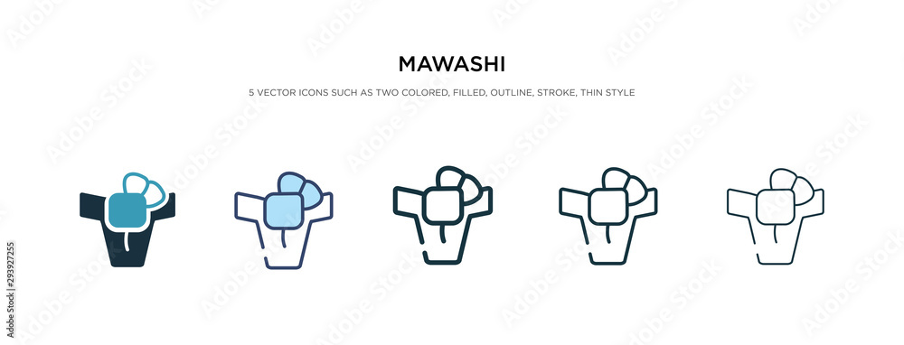 mawashi icon in different style vector illustration. two colored and ...
