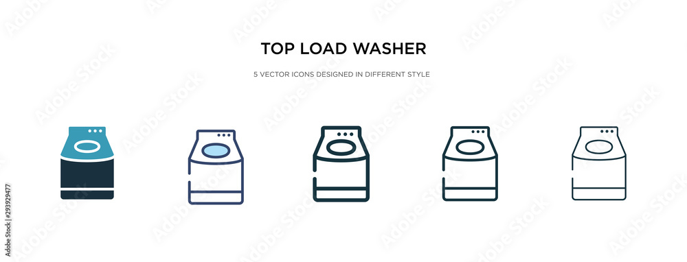 top load washer icon in different style vector illustration. two ...