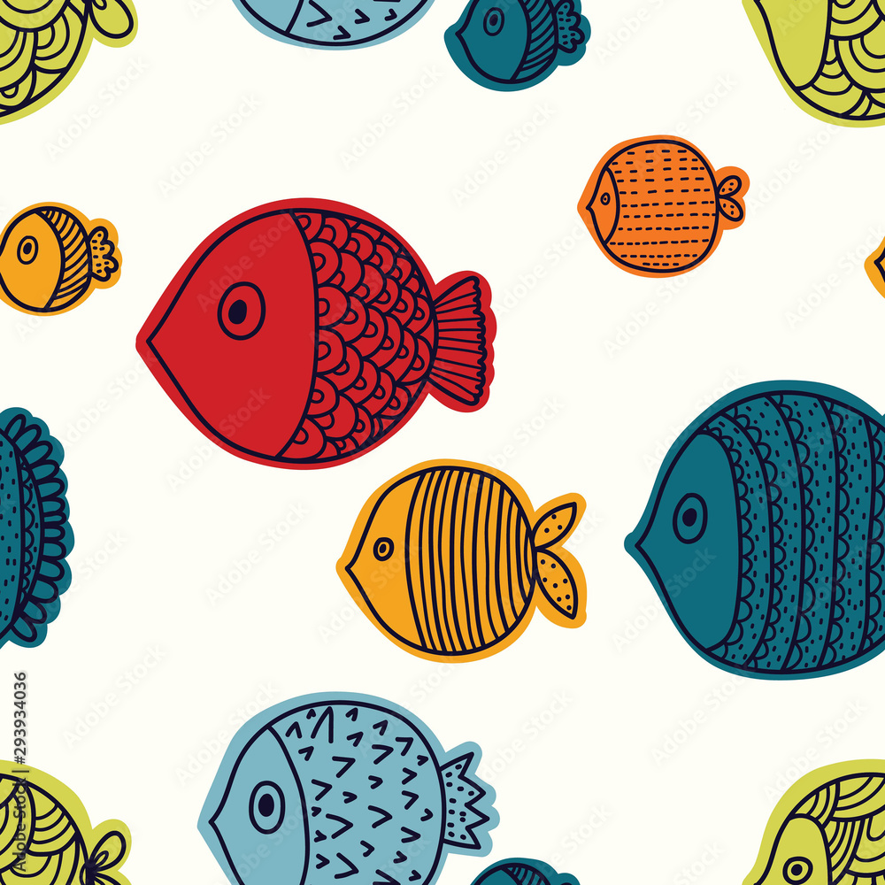Cute fish. Kids background. Seamless pattern. Can be used in textile ...