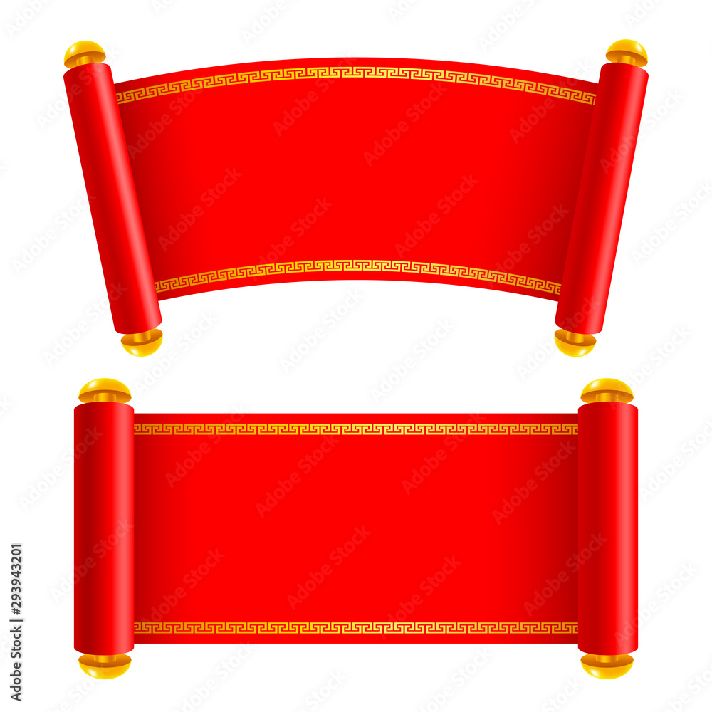 Chinese Ancient Scroll Stock Vector | Adobe Stock