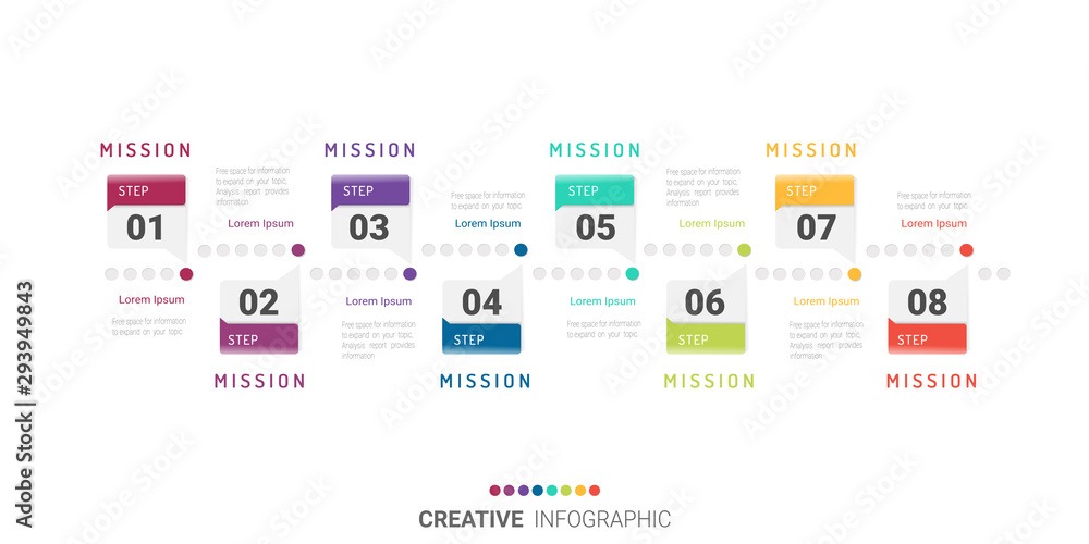 Infographic design template with numbers 8 option for Presentation ...
