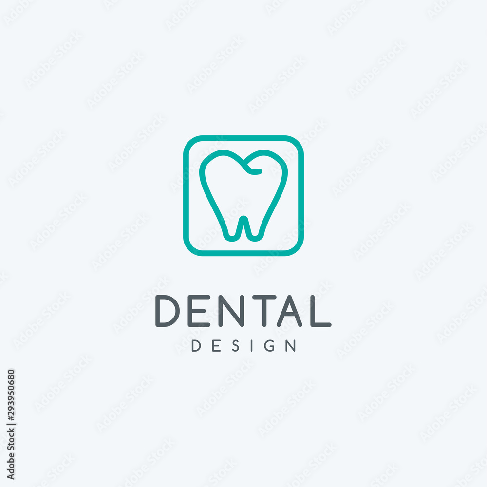 Teeth logo design dental icon symbol vector Stock Vector | Adobe Stock