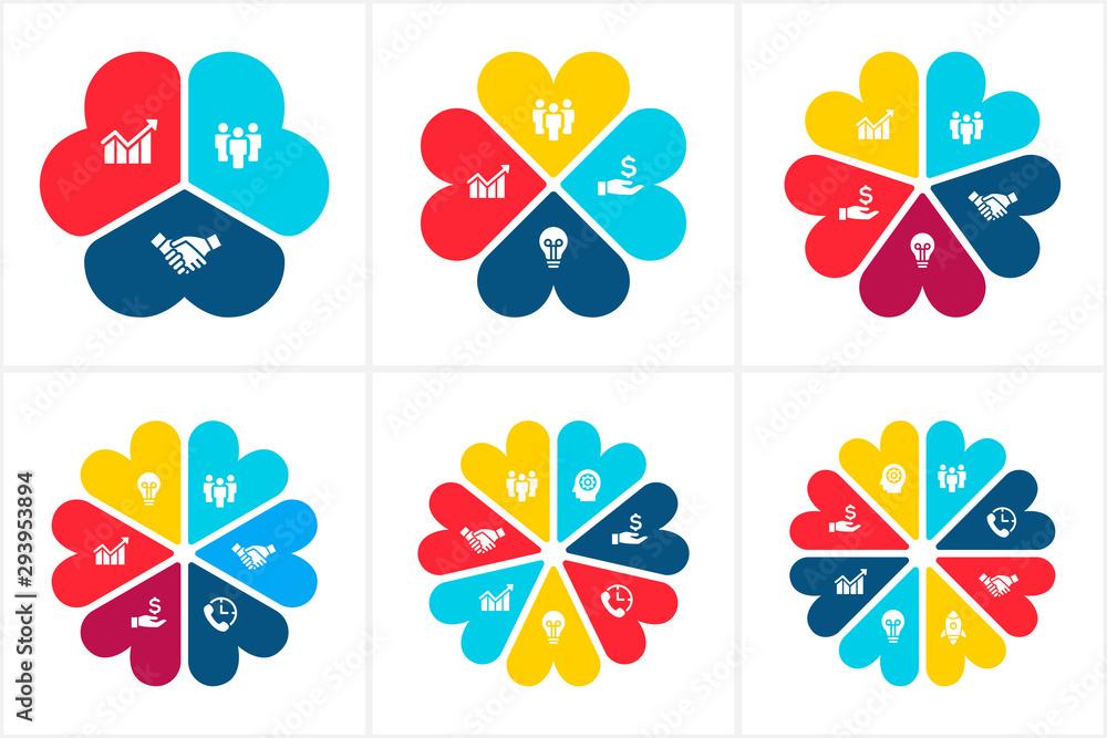 Vector circle elements for infographic. Template for cycle diagram ...