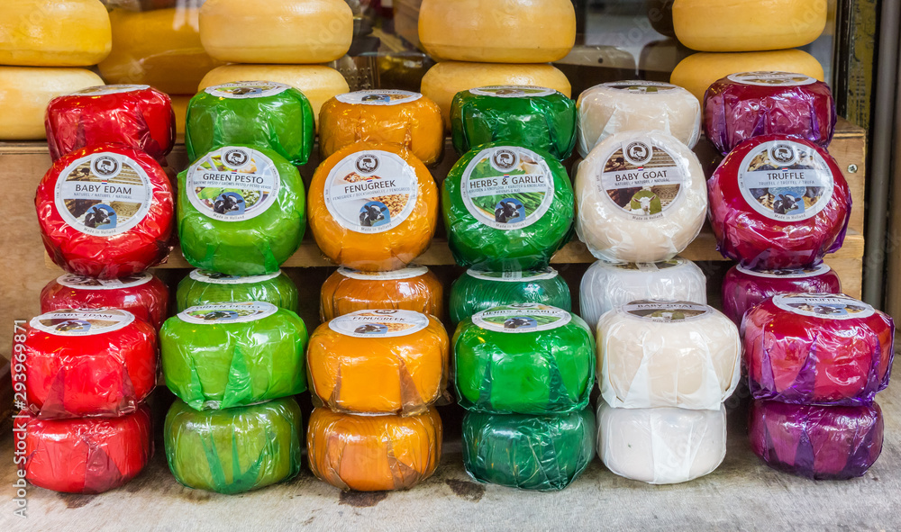 EDAM, NETHERLANDS - AUGUST 25, 2017: Colorful selection of dutch ...