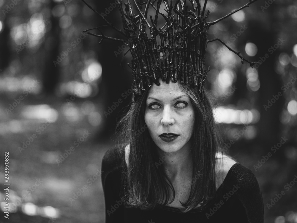 Halloween portrait of creepy woman Stock Photo | Adobe Stock