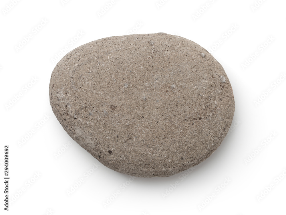 Top view of single gray pebble Stock Photo | Adobe Stock