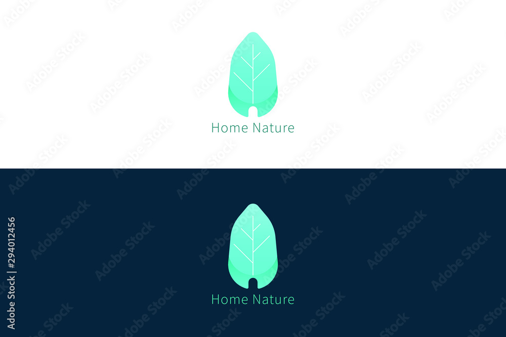 building nature modern logo design sign illustration symbol vector leaf ...
