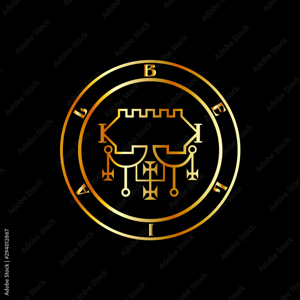 Seal of Belial or Sigil of Belial in gold- The Sixty-eighth Spirit ...
