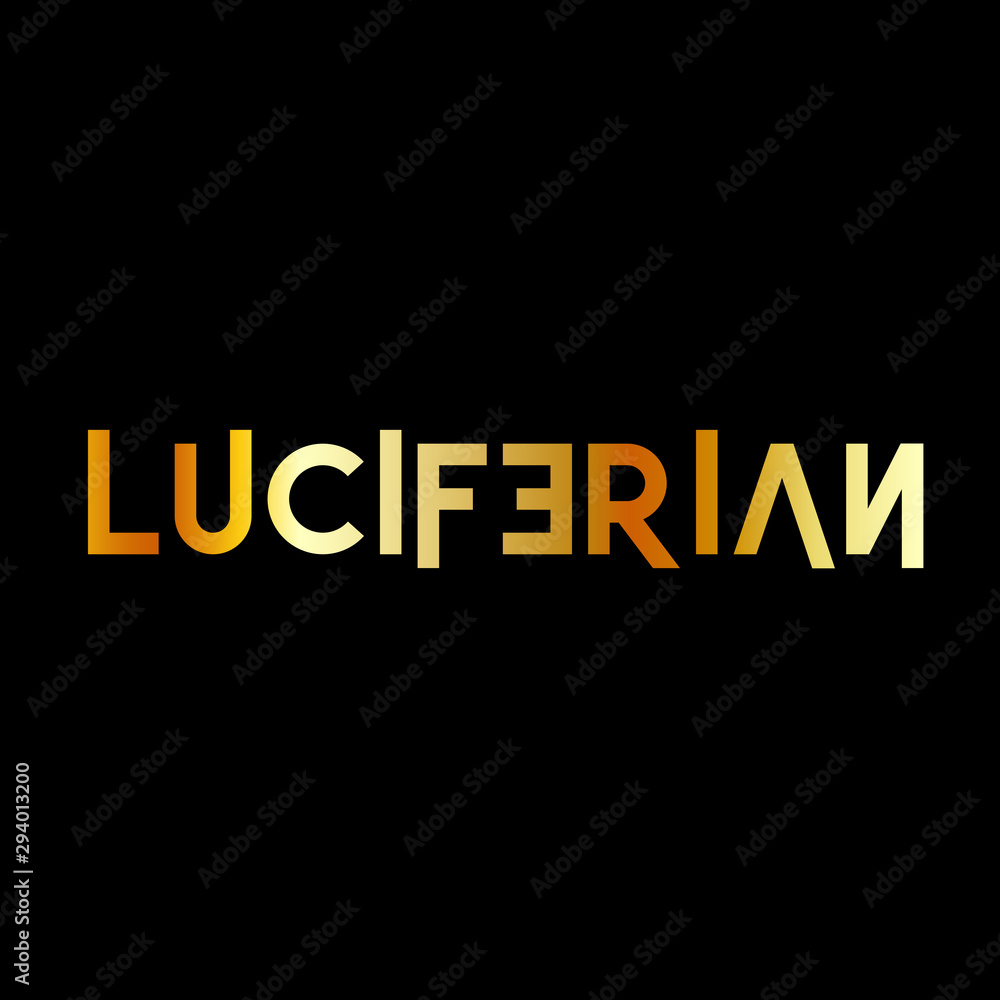 Luciferian- A symbol of satanic god Lucifer in gold Stock Vector ...