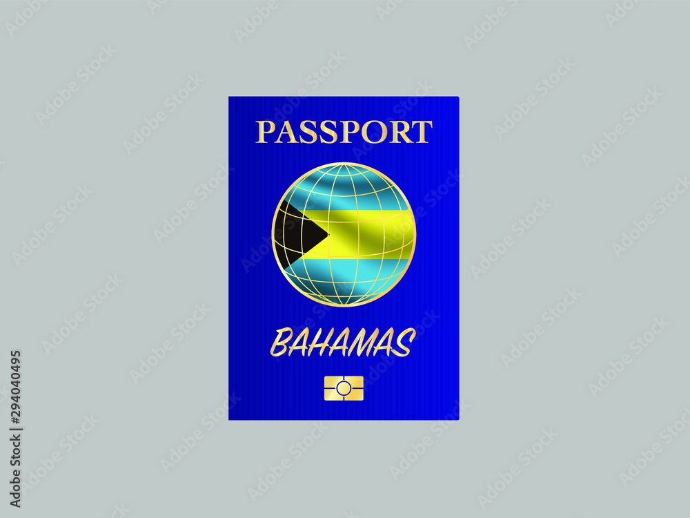 Bahamas National flag with International Passport with biometric ...