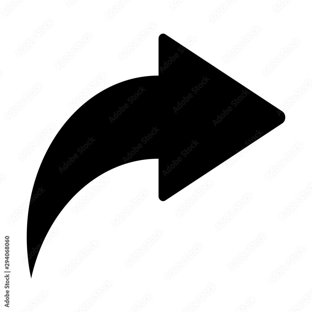 Simple black share arrow icon isolated on white background Stock Vector ...