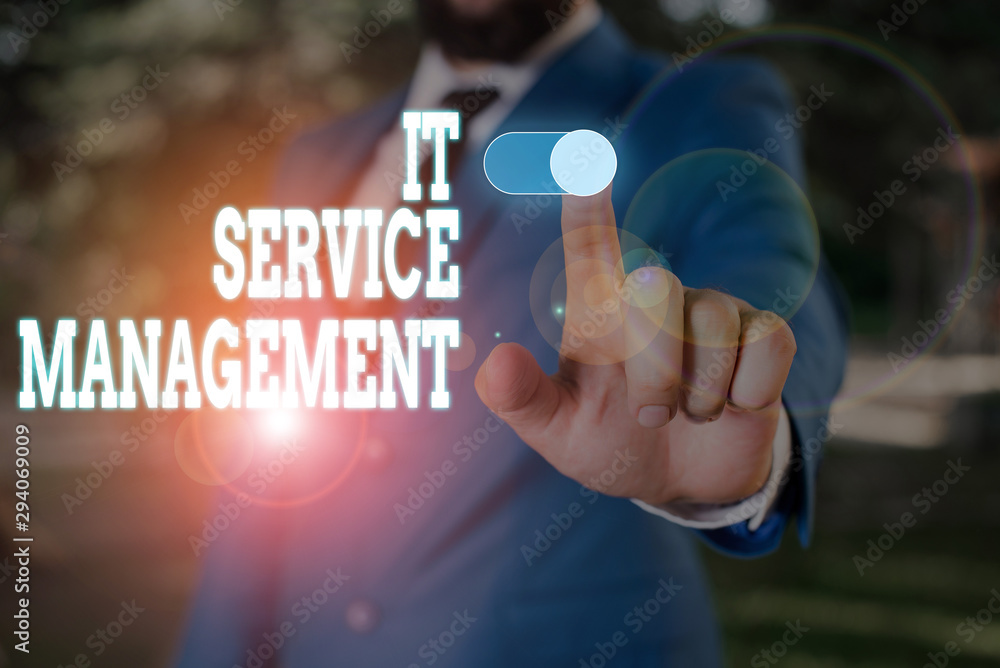 Text sign showing It Service Management. Business photo text Activity ...