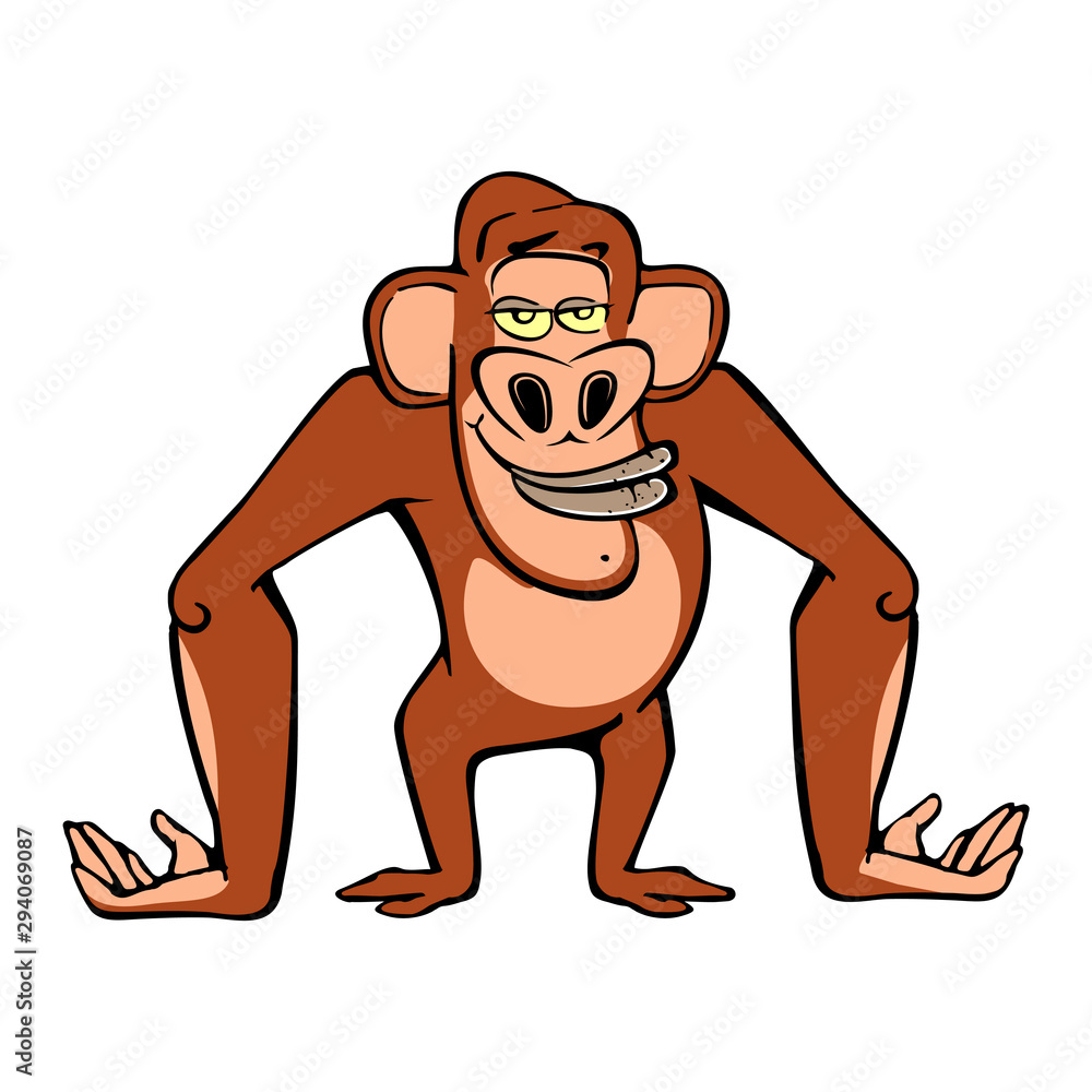 Funny cartoon monkey. For prin on a shirt and things like that. Stock ...