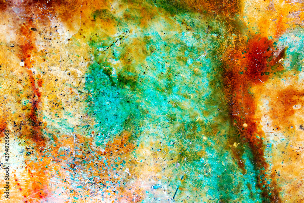 Beautiful multi-colored surface of the floor of epoxy resin with wavy ...