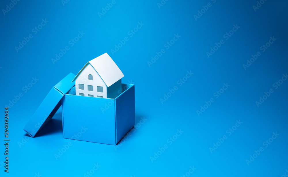 Business property and real estate concepts with white model house ...