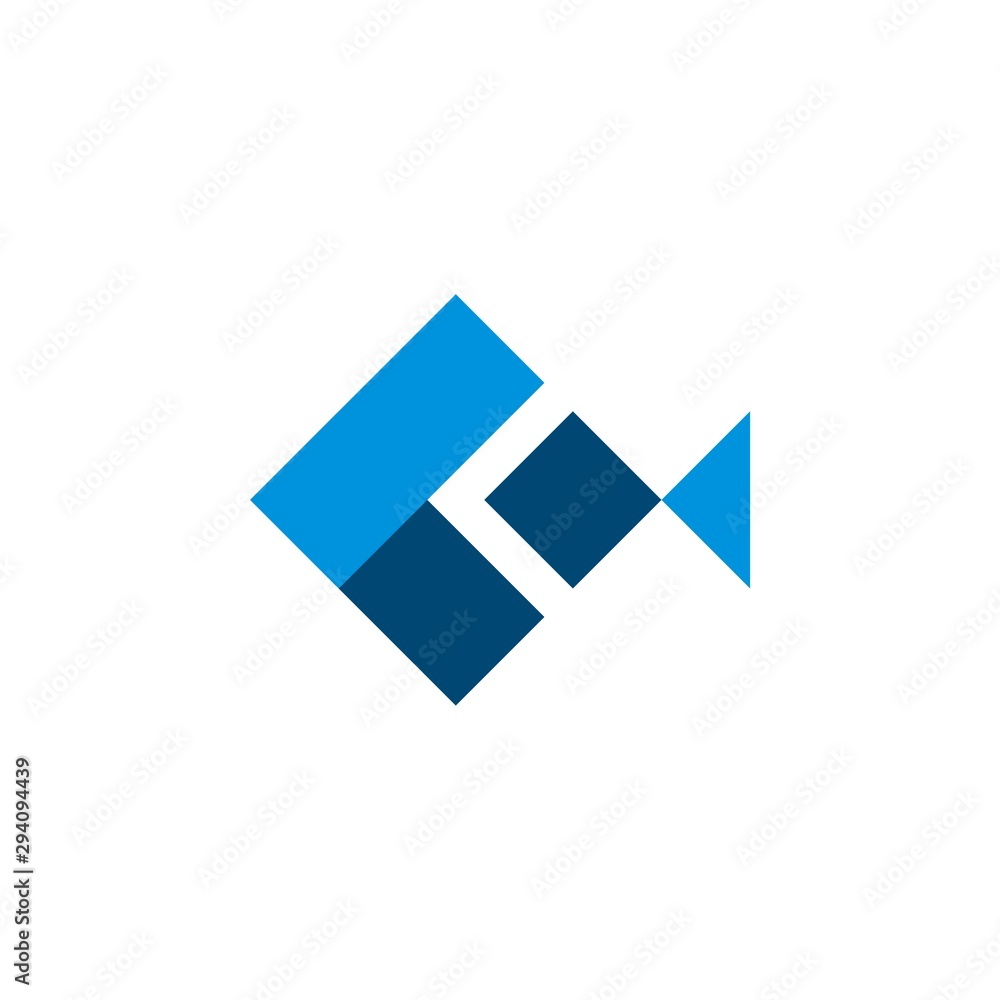 Origami Square Fish Logo Template Illustration Design. Vector EPS 10 ...