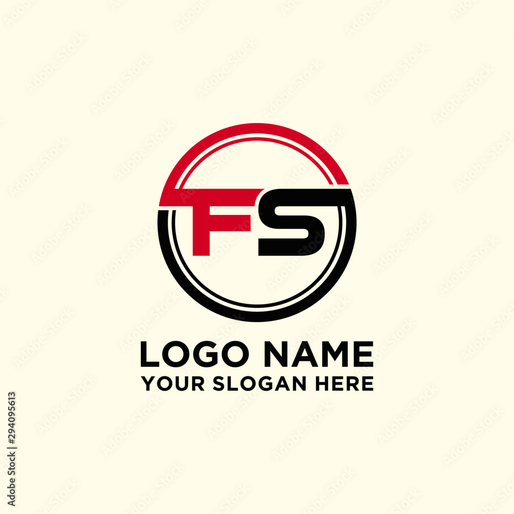 Circle logo with the letter FS inside. letters connecting with circles ...