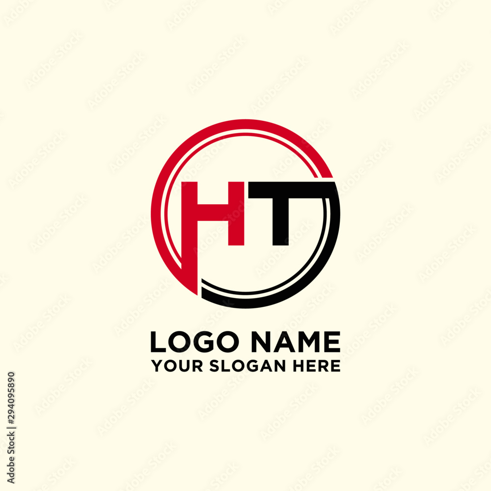Circle logo with the letter HT inside. letters connecting with circles ...