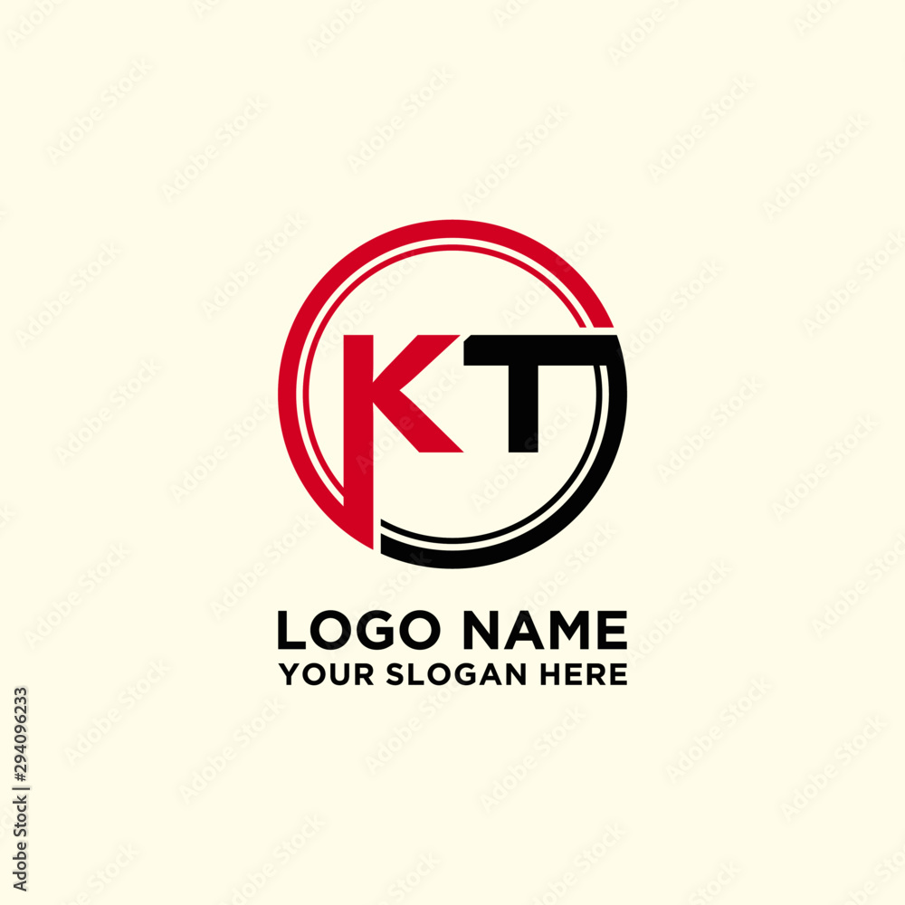 Circle logo with the letter KT inside. letters connecting with circles ...