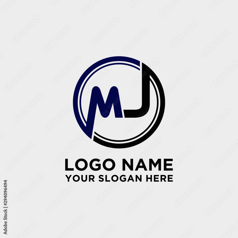 Circle logo with the letter MJ inside. letters connecting with circles ...