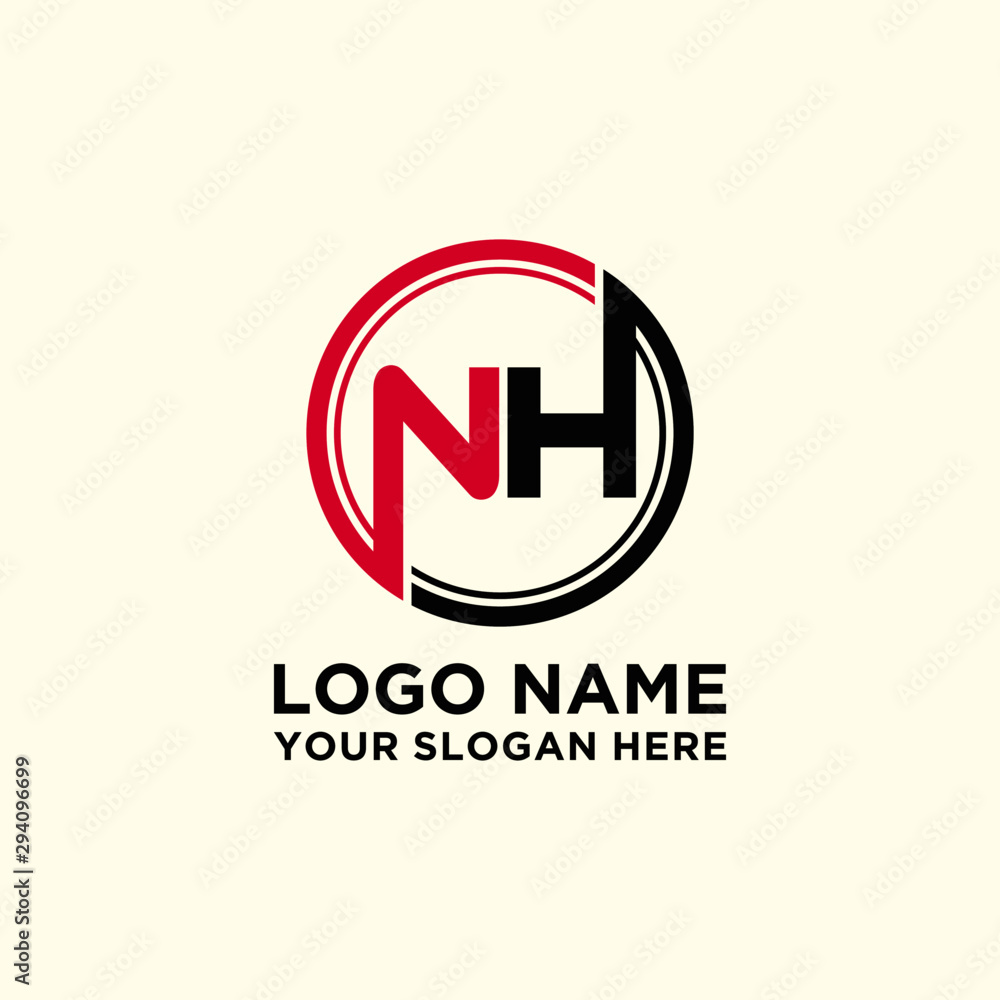 Circle logo with the letter NH inside. letters connecting with circles ...