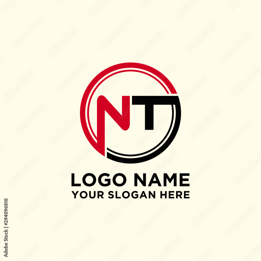 Circle logo with the letter NT inside. letters connecting with circles ...